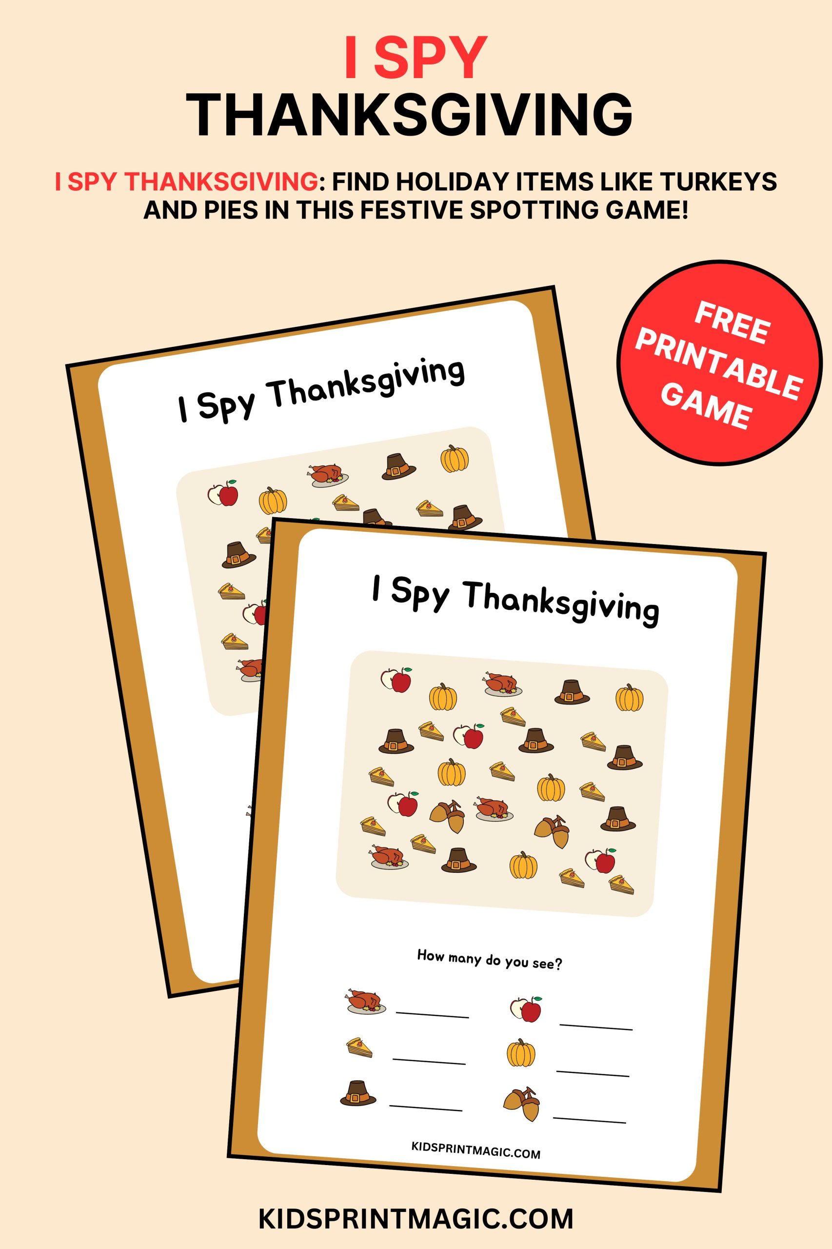 Free Printable I Spy Thanksgiving Game – Kids Print Magic