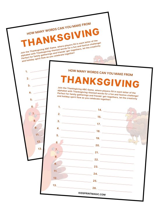 Free Printable Build a Thanksgiving Turkey – Kids Print Magic