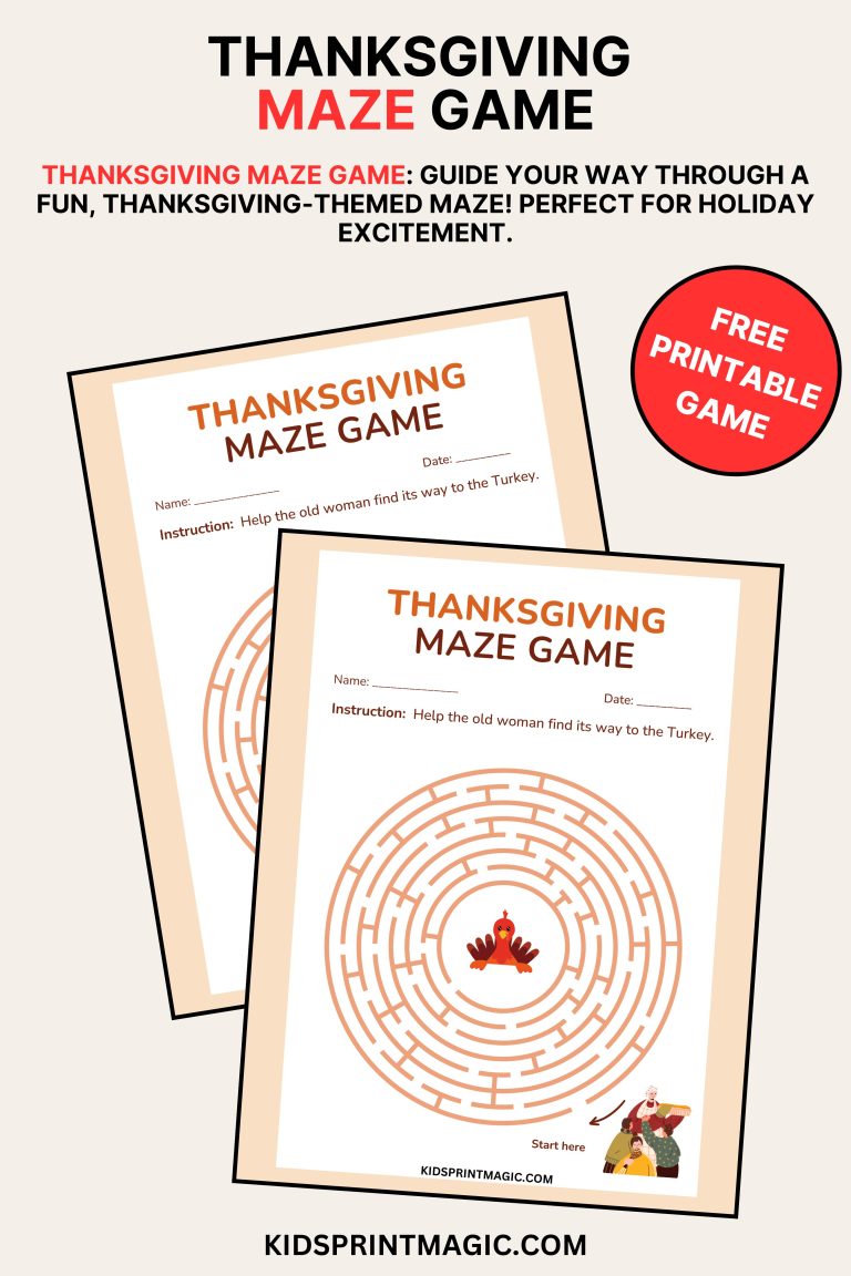 Free Printable Thanksgiving Maze Game – Kids Print Magic