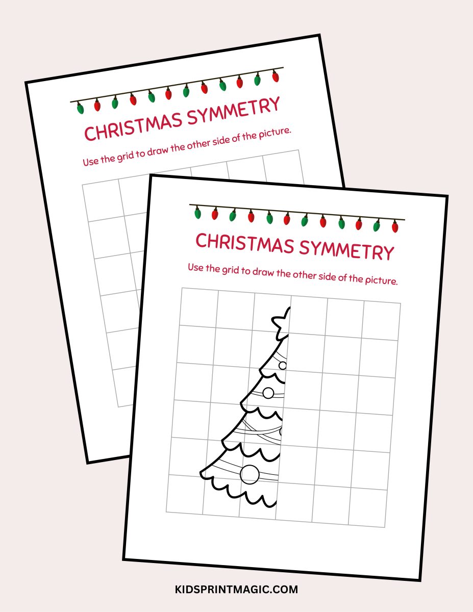 Free Printable Christmas Symmetry Game – Kids Print Magic