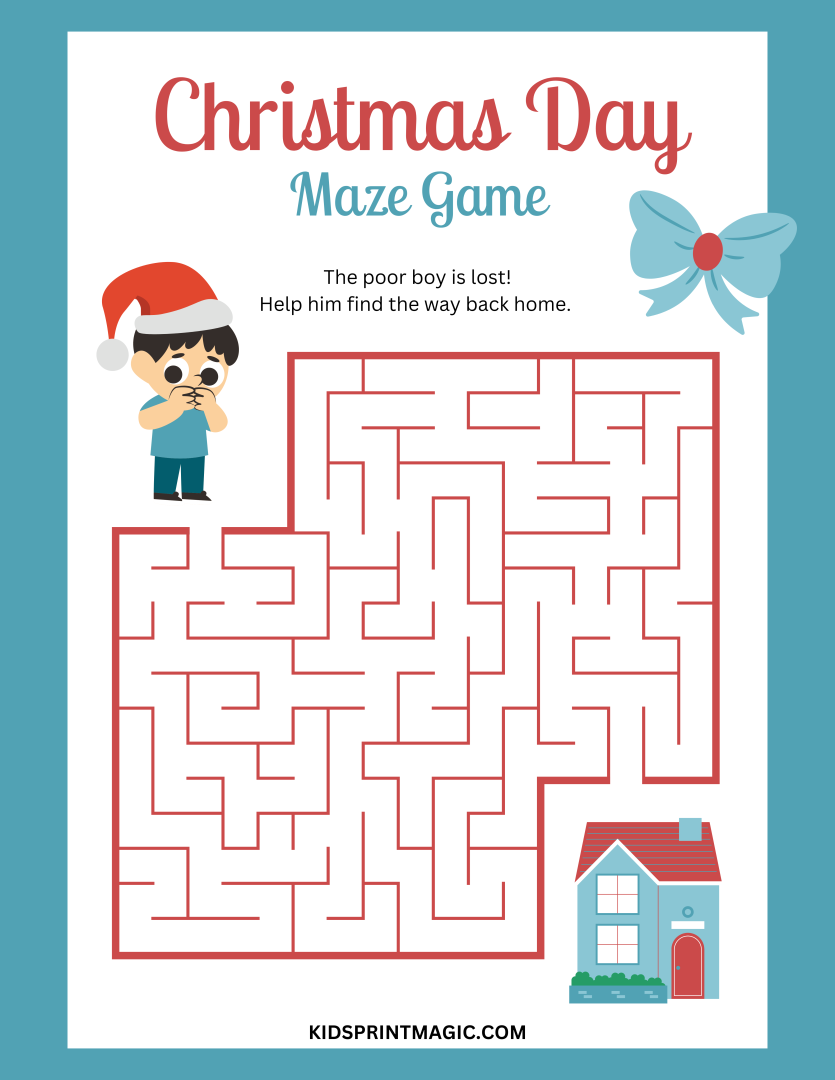 Free Printable Christmas Maze Game – Kids Print Magic