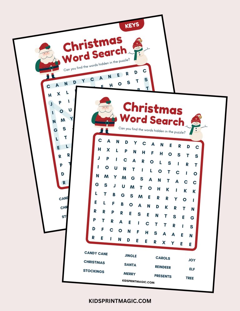 Free Printable Christmas Word Search Game – Kids Print Magic