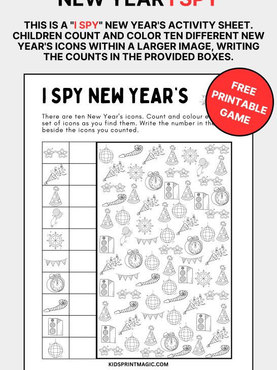 Free Printable New Year Resolutions Worksheet – Kids Print Magic