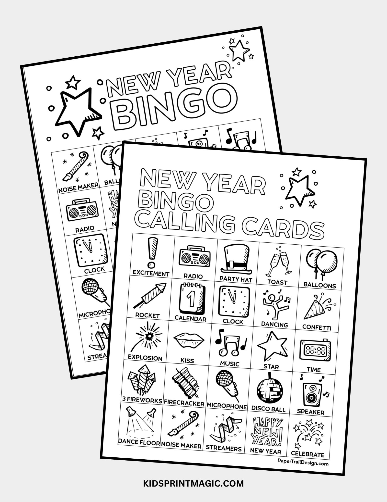 Free Printable New Year Bingo – Kids Print Magic