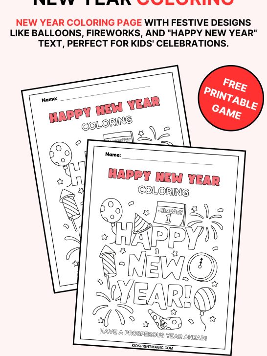 Free Printable New Year Word Search – Kids Print Magic