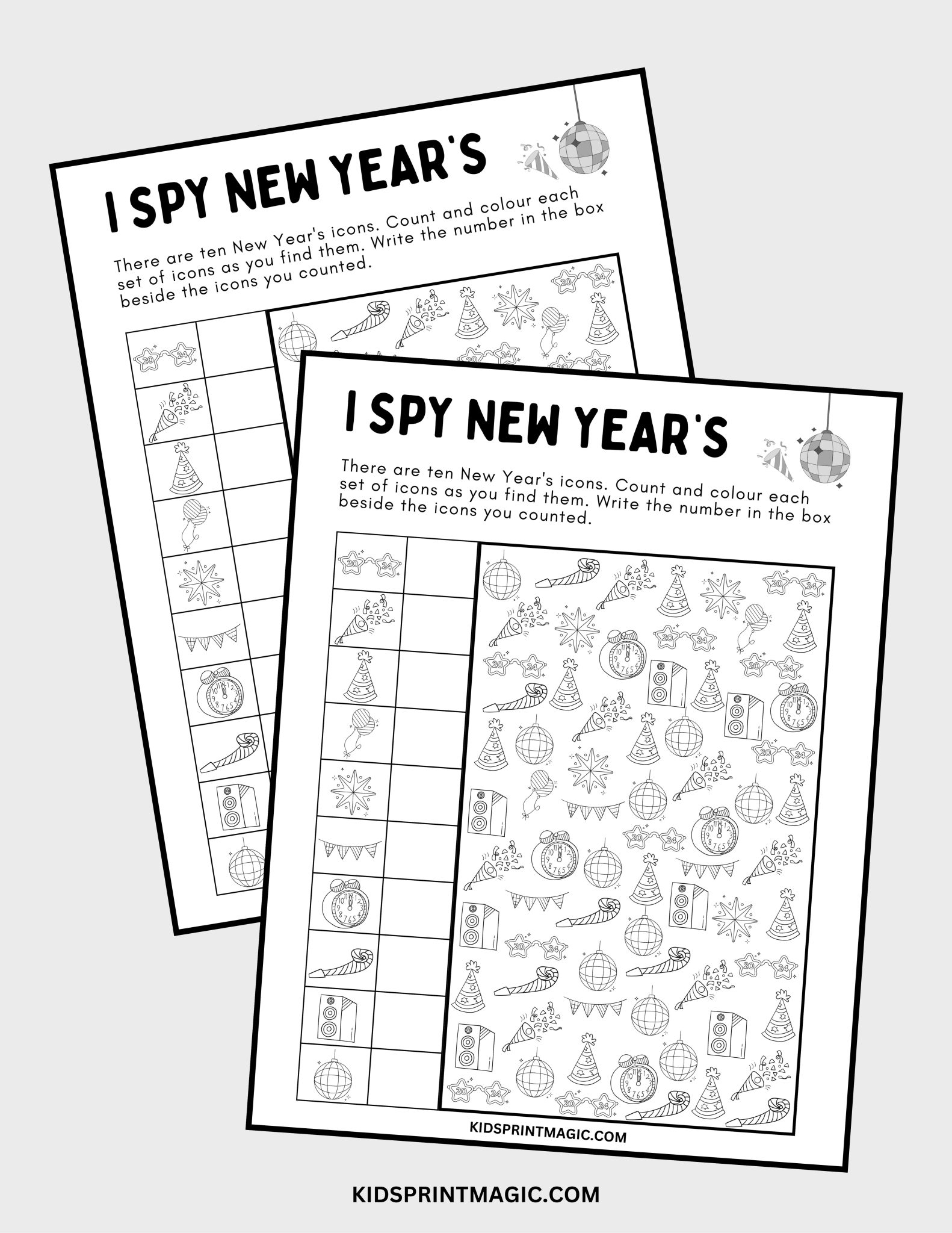 Free Printable New Year I Spy – Kids Print Magic