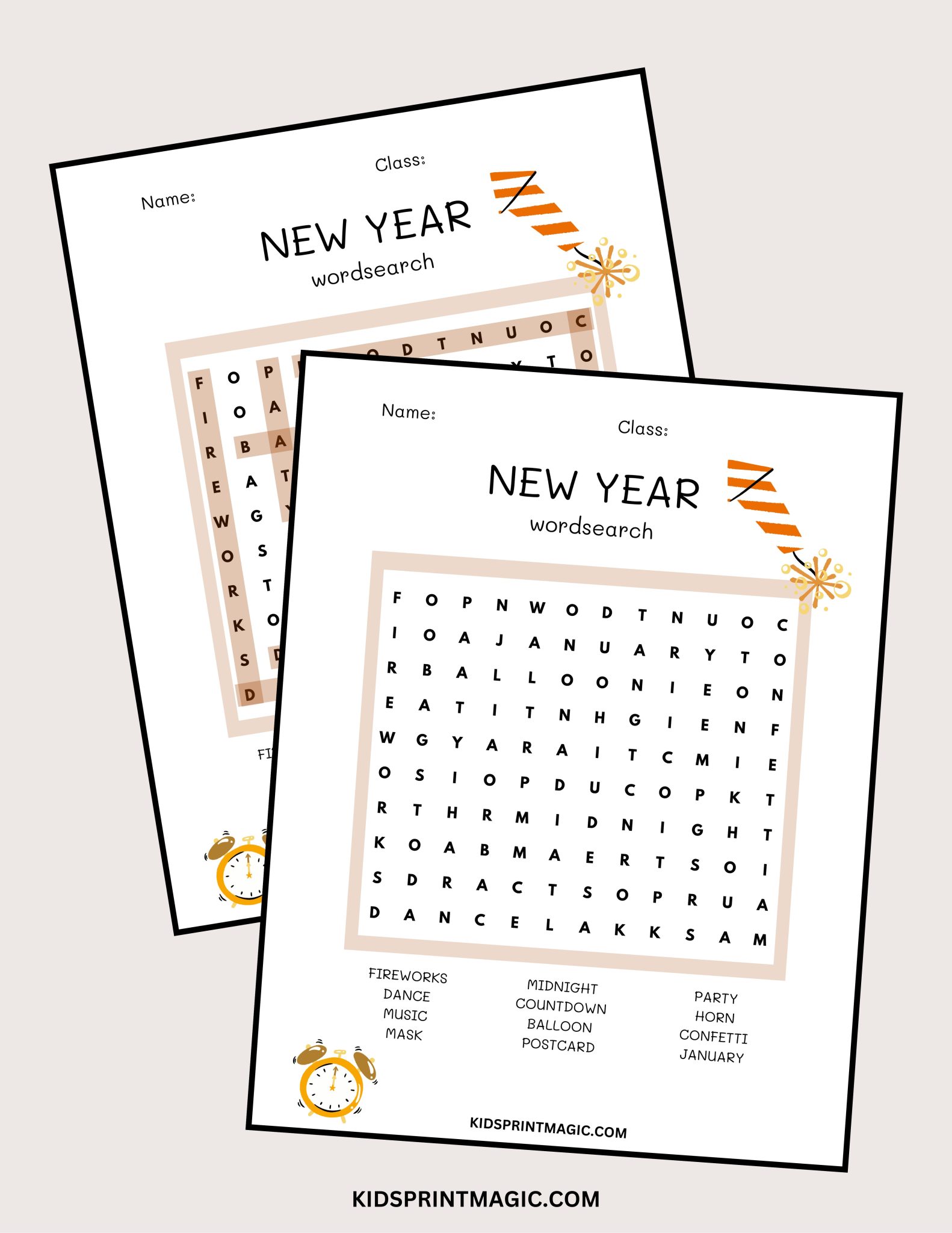 Free Printable New Year Word Search – Kids Print Magic