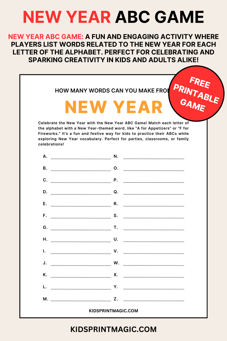 Free Printable New Year ABC Game – Kids Print Magic