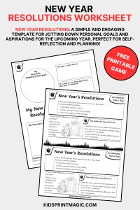 Free Printable New Year Resolutions Worksheet – Kids Print Magic