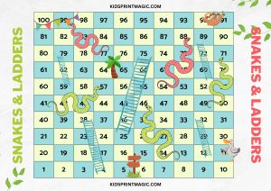 Free Printable Snakes & Ladders Game – Kids Print Magic