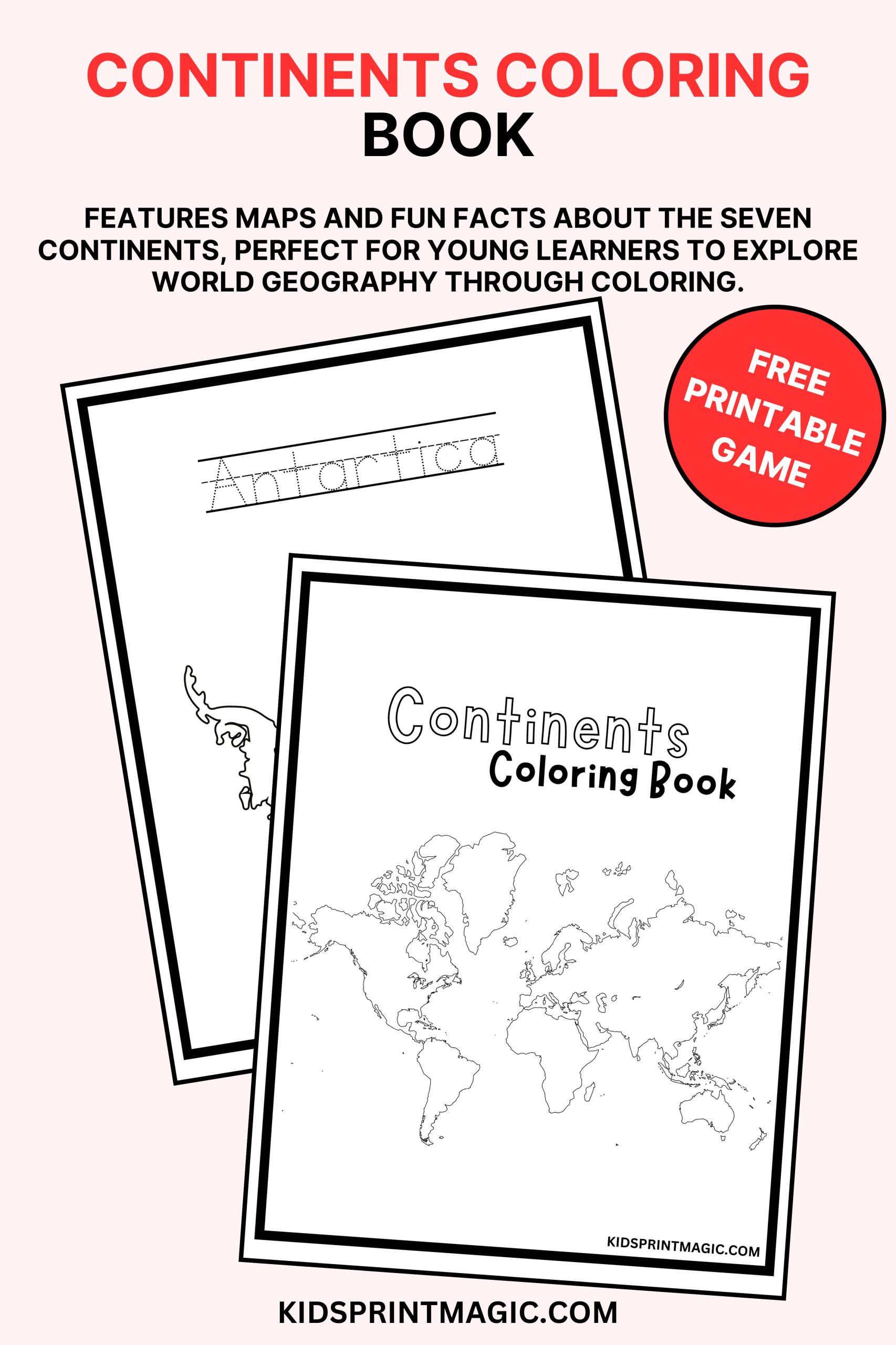 Free Printable Continents Coloring Book – Kids Print Magic
