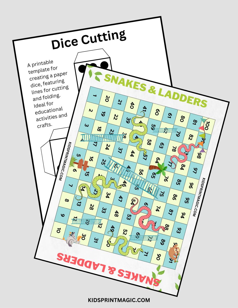 Free Printable Snakes & Ladders Game – Kids Print Magic