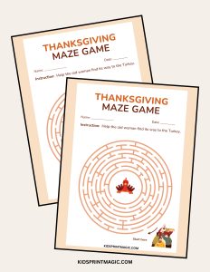 Free Printable Thanksgiving Maze Game – Kids Print Magic