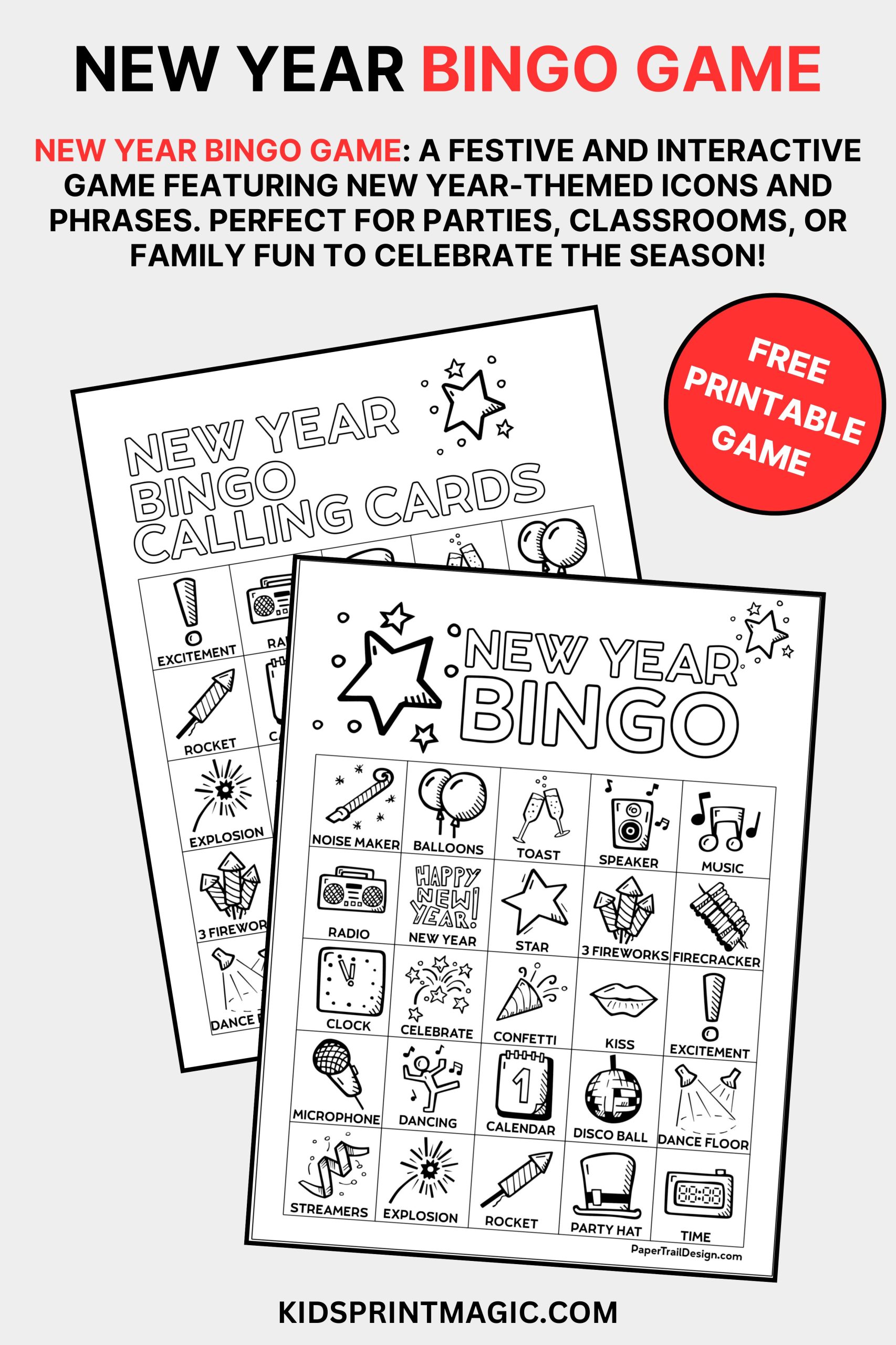 Free Printable New Year Bingo – Kids Print Magic