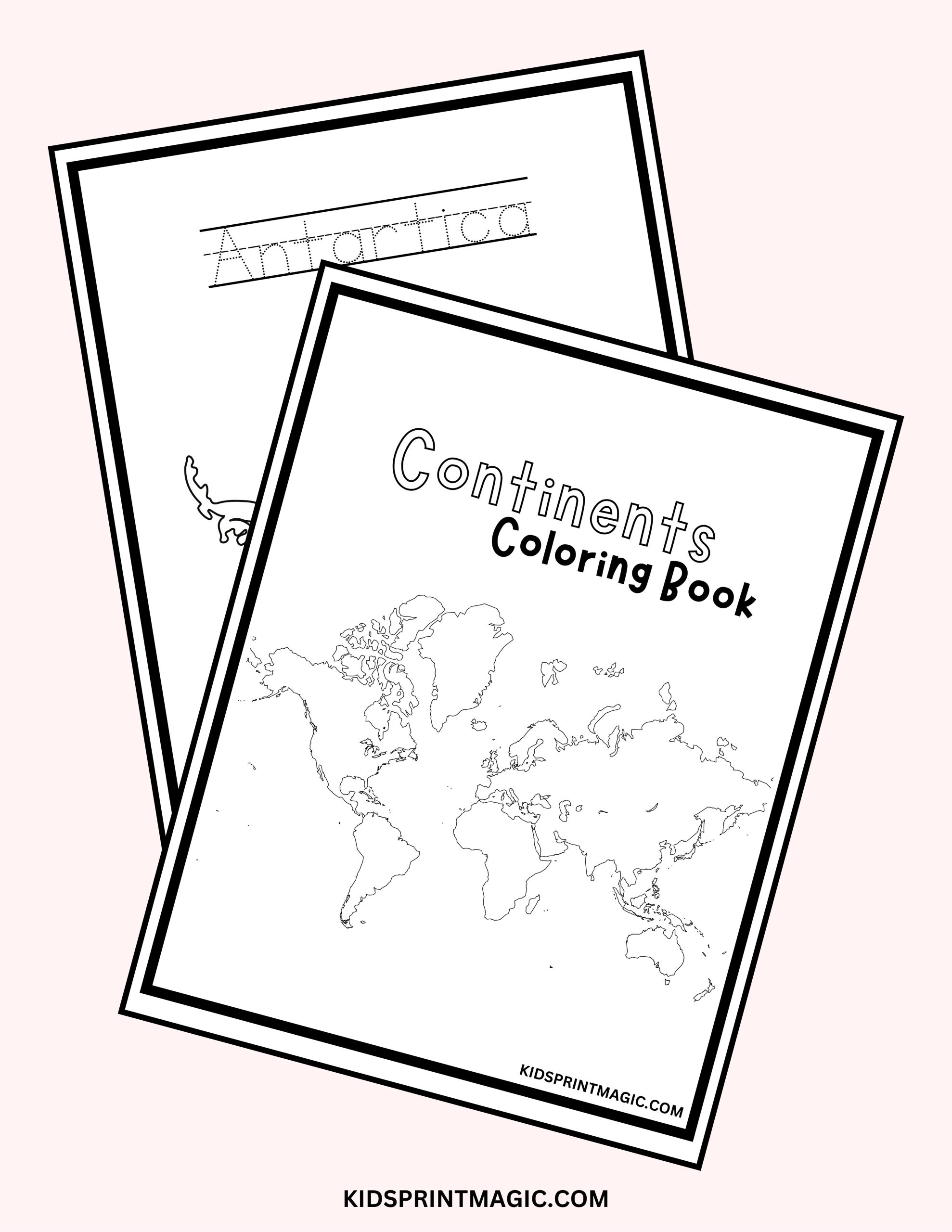 Free Printable Continents Coloring Book – Kids Print Magic