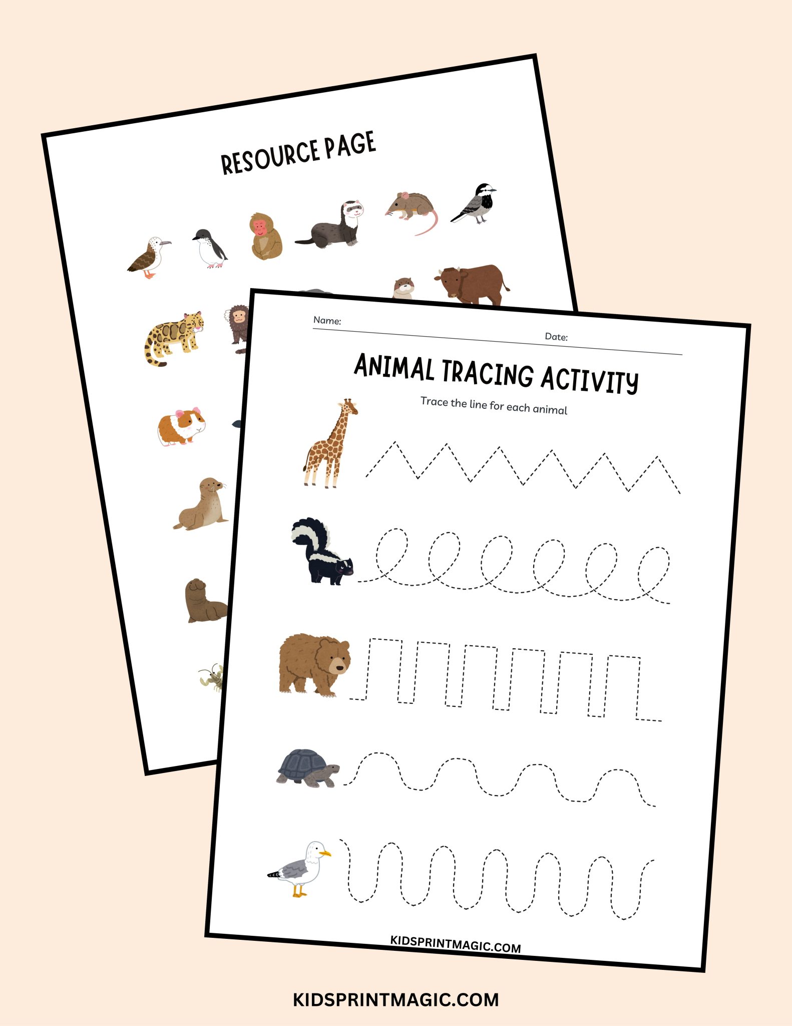 Free Printable Animal Tracing Activity – Kids Print Magic