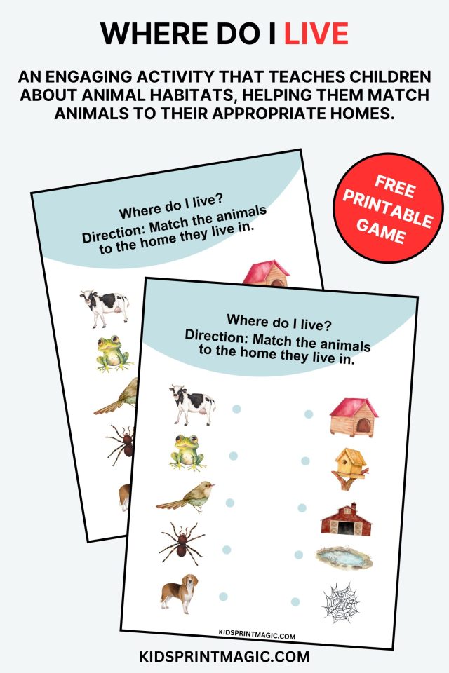 Free Printable Where do I live – Kids Print Magic
