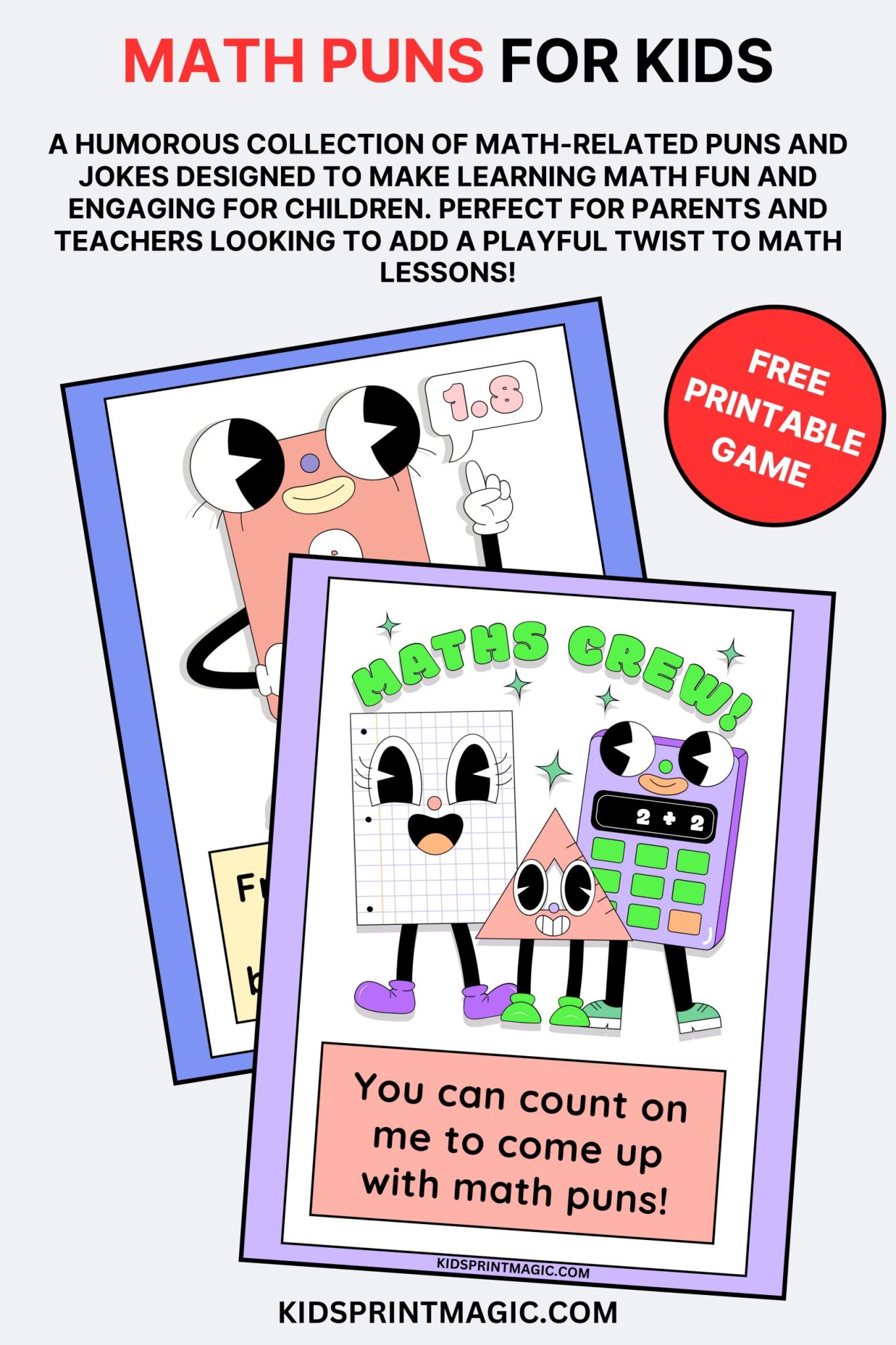 Free Printable Math Puns for Kids – Kids Print Magic